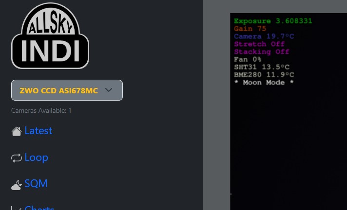 INDI Allsky configuration - Titan Astro
